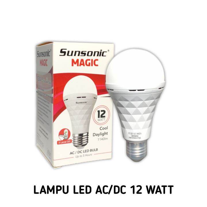 SUNSONIC Magic Lampu LED Bulb Emergency AC/DC 12 Watt - Cahaya Putih ...