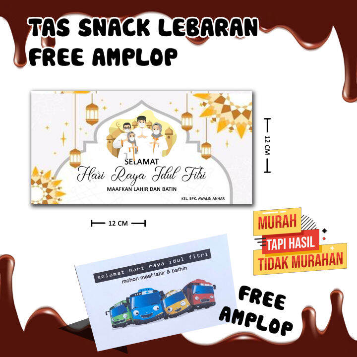 Tas Snack Lebaran Free Amplop / Label Snack Idul Fitri / Plastik Snack ...