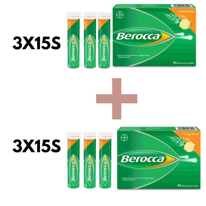[FLASH SALE BUY 1 FREE 1] Berocca Orange flavour effervescent tablets 2 ...