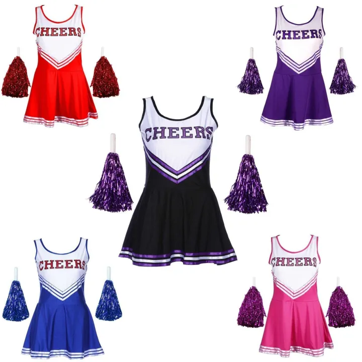 Cheerleader Fancy Dress Outfit Uniform High School Musical Performance ...
