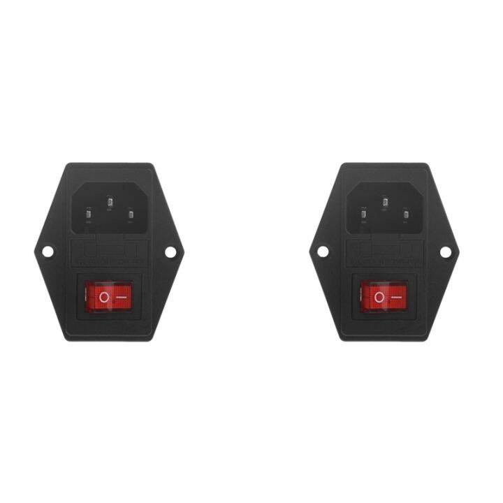 2X New 3 Pin Iec320 C14 Ac Inlet Male Plug Power Socket with Fuse ...