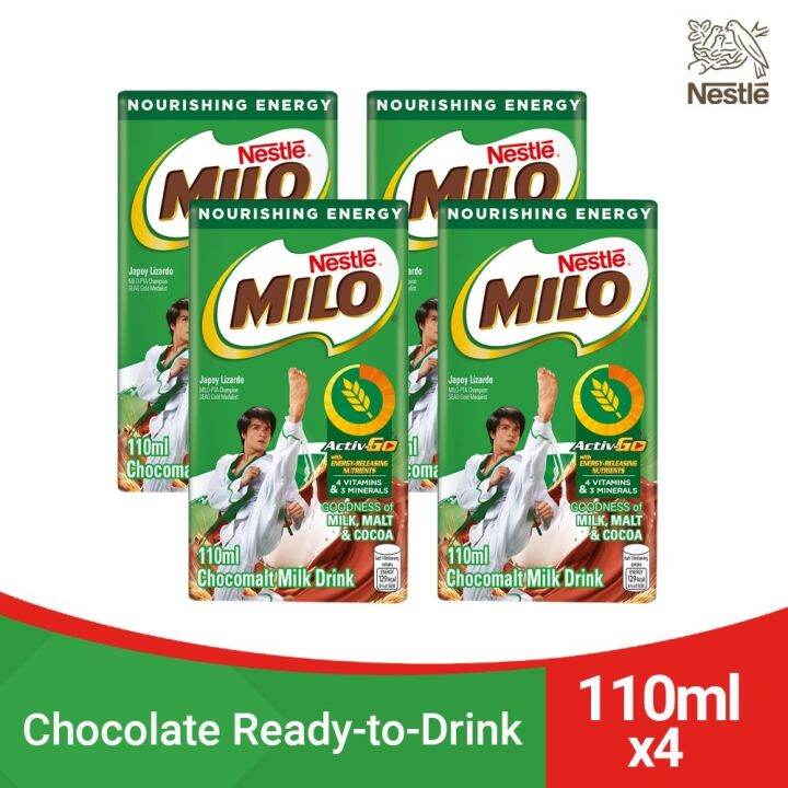 MILO Ready-to-Drink Flavoured Milk 110ml - Pack of 4 | Lazada PH