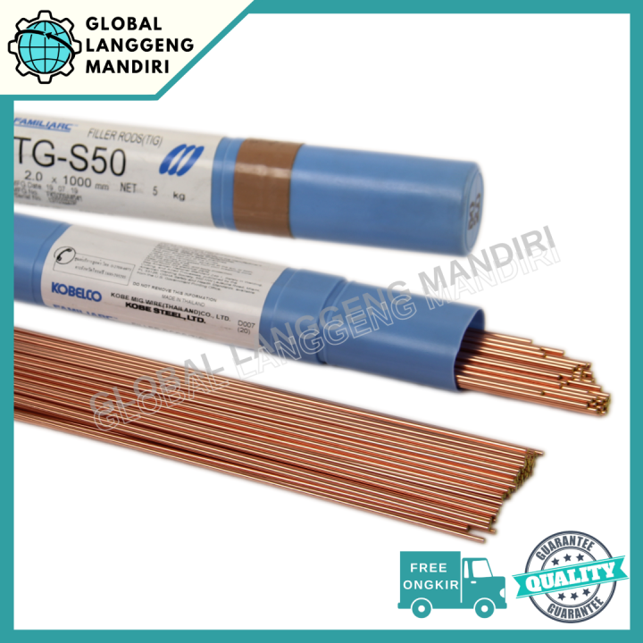 KAWAT LAS TIG ARGON TGS 50 2.0mm (1PAK) KOBESTEEL / KAWAT LAS ARGON TGS50 2.0MM KOBELCO | Lazada ...