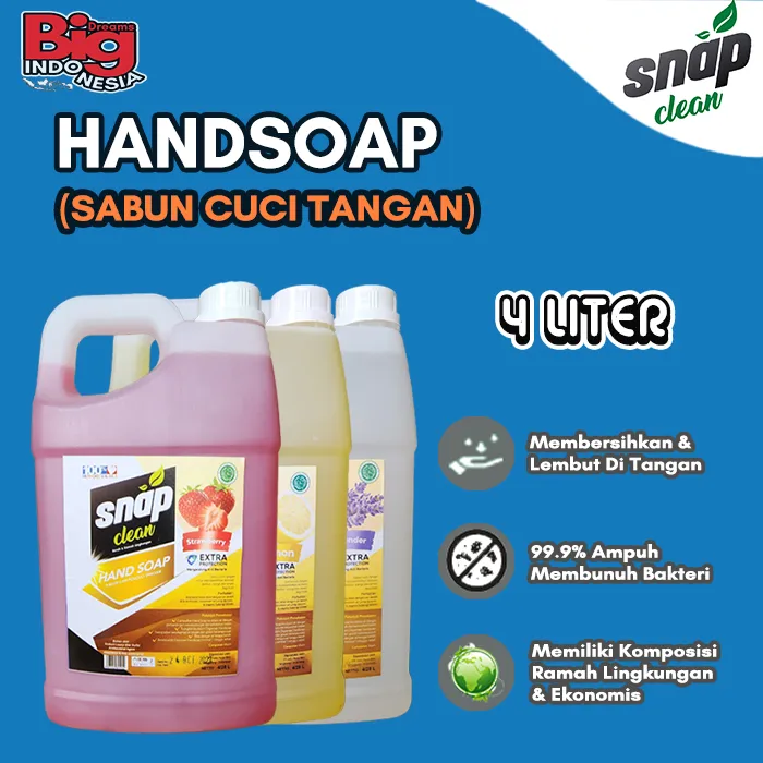 Sabun Cuci Tangan Hand Soap Handwash Snap Clean 4 Liter | Lazada Indonesia