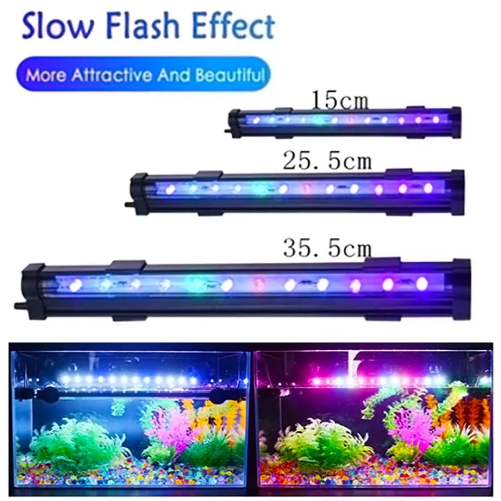 LED Colors Change Aquarium Fish Tank Light Submersible Light Waterproof ...
