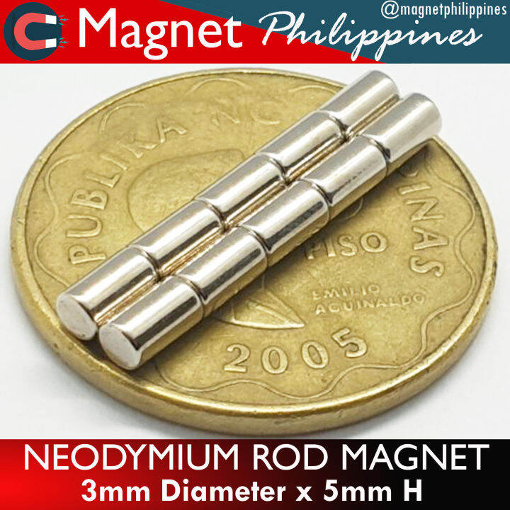 10 PIECES SET N52 Neodymium Rod Magnet 3mm Diameter x 5mm Height Super ...