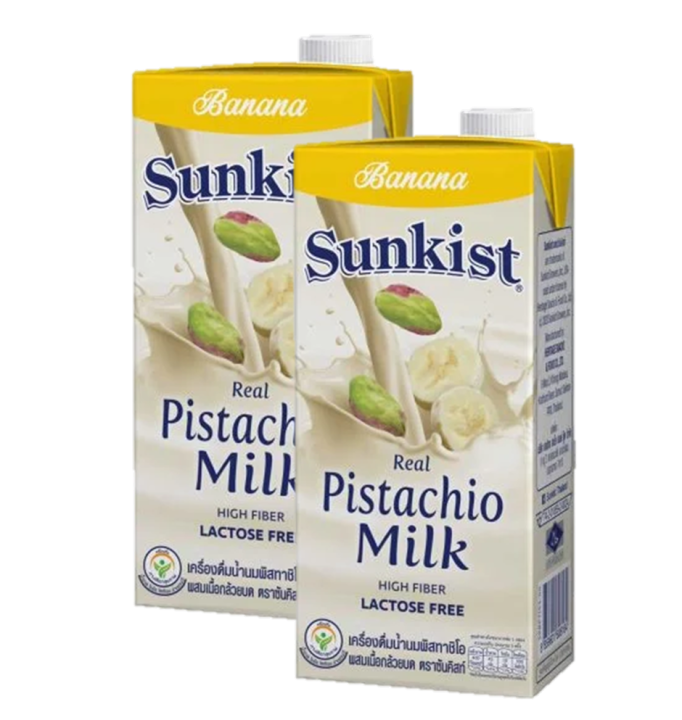 Sunkist Pistachio Milk with BANANA ซันคิสท์ นมพิสทาชิโอ ผสมเนื้อกล้วยบด ...
