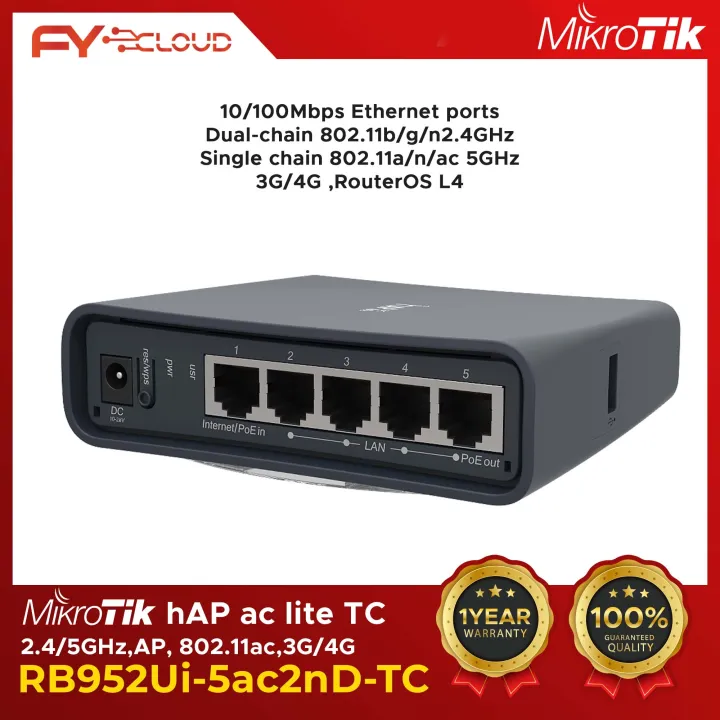 Mikrotik | Router |HAP AC Lite Tower (RB952Ui-5ac2nD-TC) hAP AC Lite ...