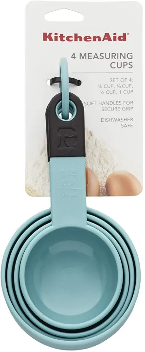 KitchenAid Classic Measuring Cups, Set of 4, Aqua Sky/Black | Lazada PH