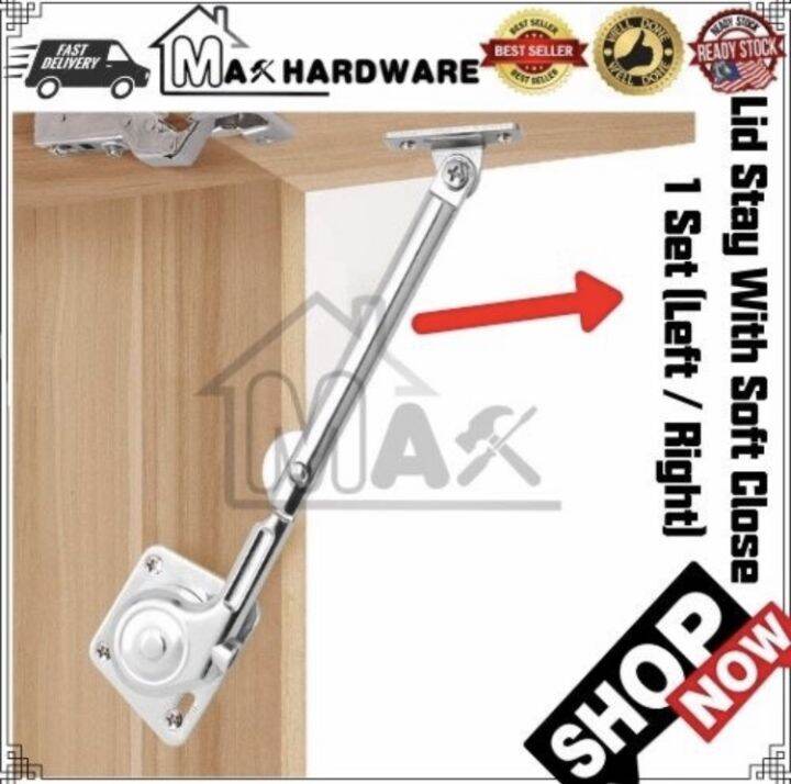 2pcs Lift Up Lid Support Door Stay Kitchen Cupboard Cabinet Stop Hinges ...