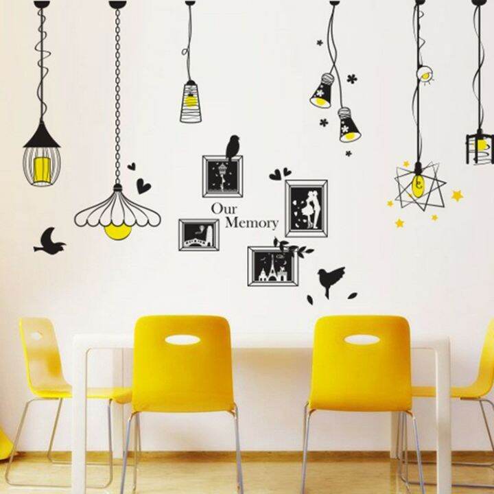 Sticker Dinding Lampu - Stiker Dinding Lampu Gantung Hitam - WallStiker ...