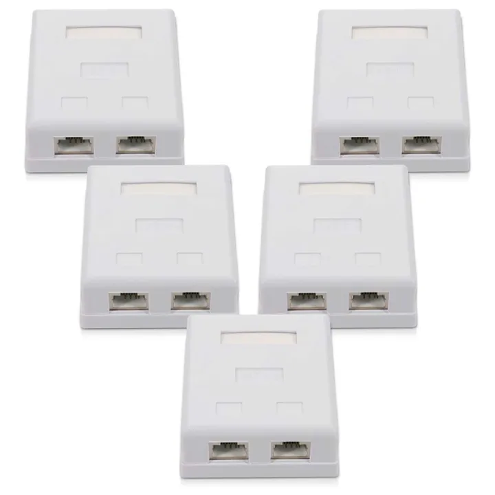 RJ45 Network Socket - Shielded Surface Mounted Double Wall Socket with ...