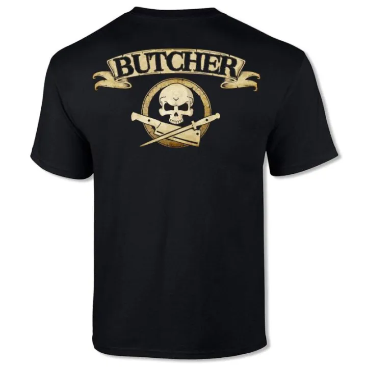 Butcher Skull Crossbones Game Meat Deli Butchers Shop Badge Short ...