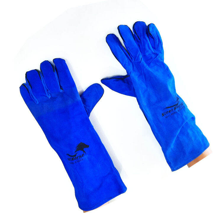 Welding gloves / Sarung Tangan LAS Tahan Panas Biru Steel Horse ...