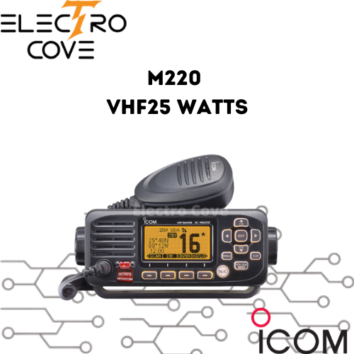 ICOM M220 VHF Marine Transceiver 25 Watts IPX7 Submersible Marine Radio ...