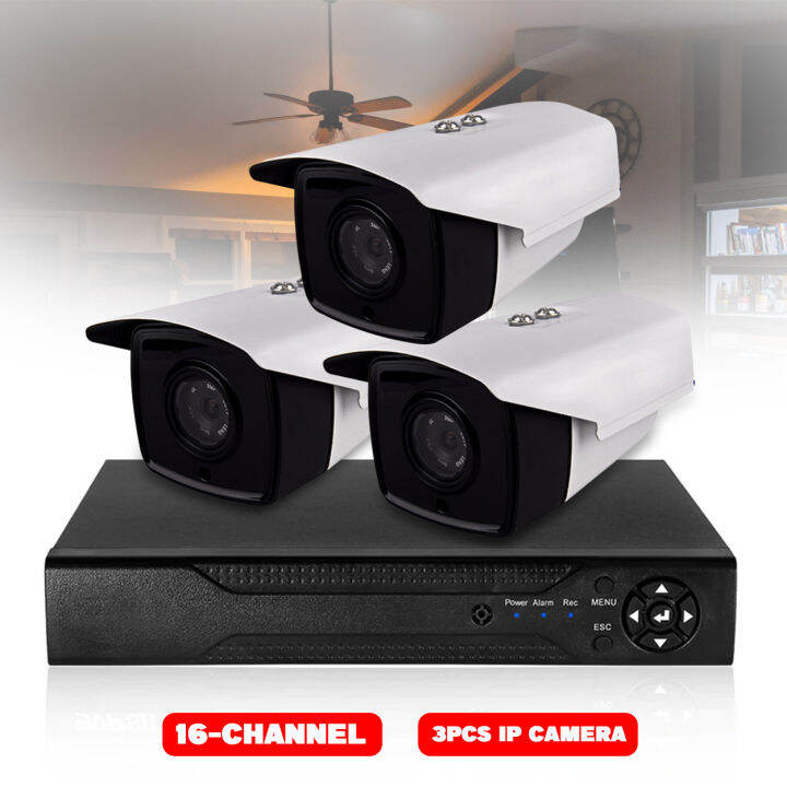 16-channel 500W hard disk video recorder NVR digital + SET OF 3 IP ...