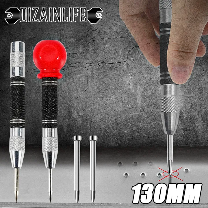 DIZAINLIFE Automatic Center Punch Adjustable Steel Spring Loaded Impact ...