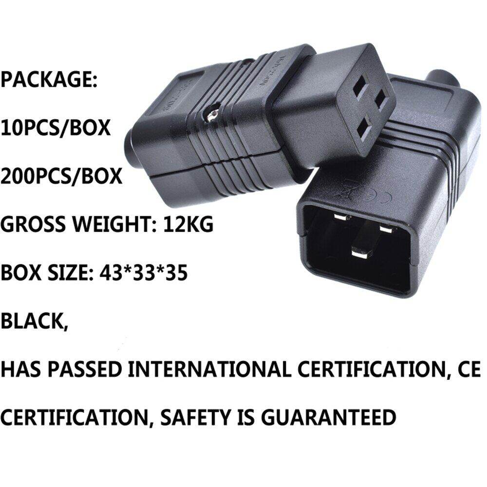 PDU/UPS Socket Standard IEC320 C19 C20 16A 250V AC Electrical Power Cable Cord Connector ...