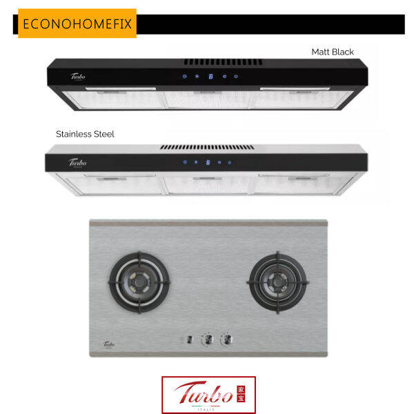 [ TURBO ] Turbo Incanto T882Ssv 88Cm 2 Burners Built-In Hob + TA6001-90 Series 90cm Designer ...
