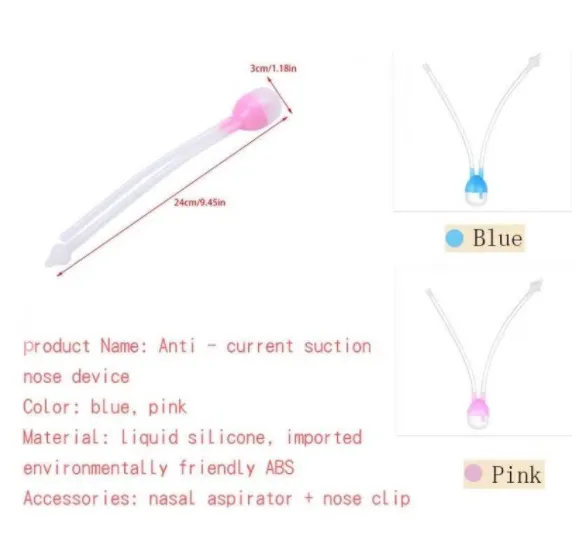 Baby Newborn Delicate Nasal Nose Suction Mucus Aspirator Infant Cleaner ...