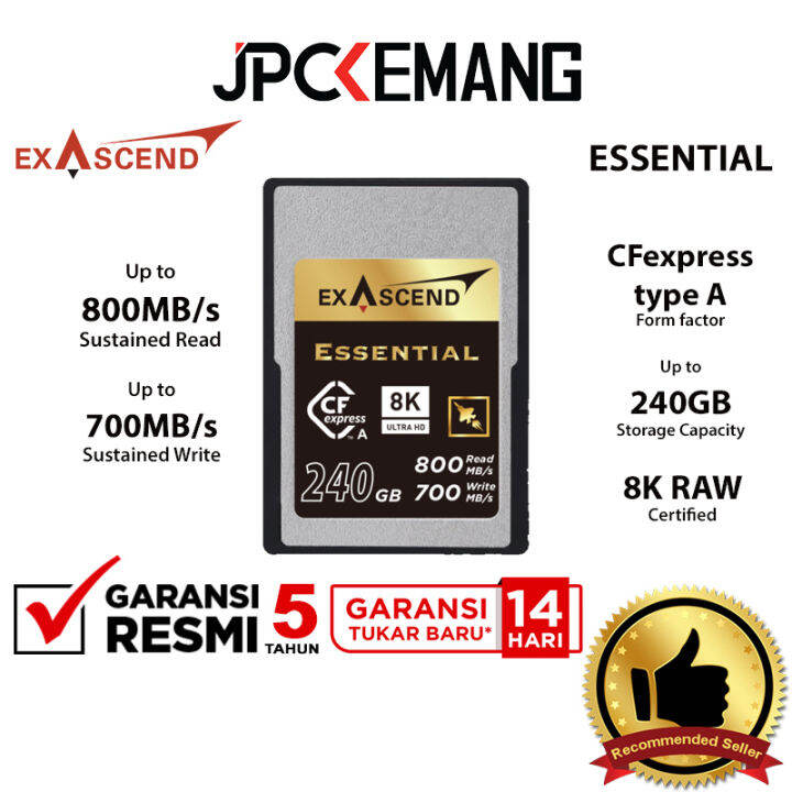 Exascend 240GB Essential CFExpress Type A CF Express Memory Card 240 GB ...