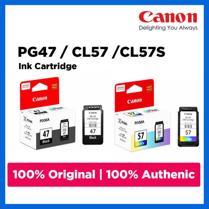 CANON PG-47 BLACK CL-57 COLOR CL-57S COLOR (100% GENUINE) for E400/410 ...