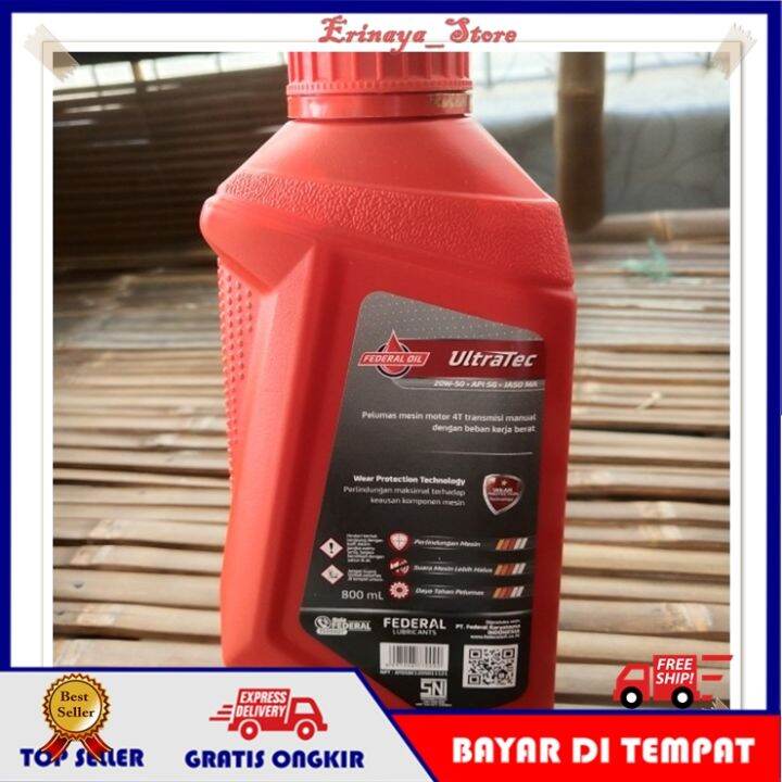 ORIGINAL Oli Oil Mesin Federal Ultratec Ultra Tec 20W-50 Bebek Sport 4T ...