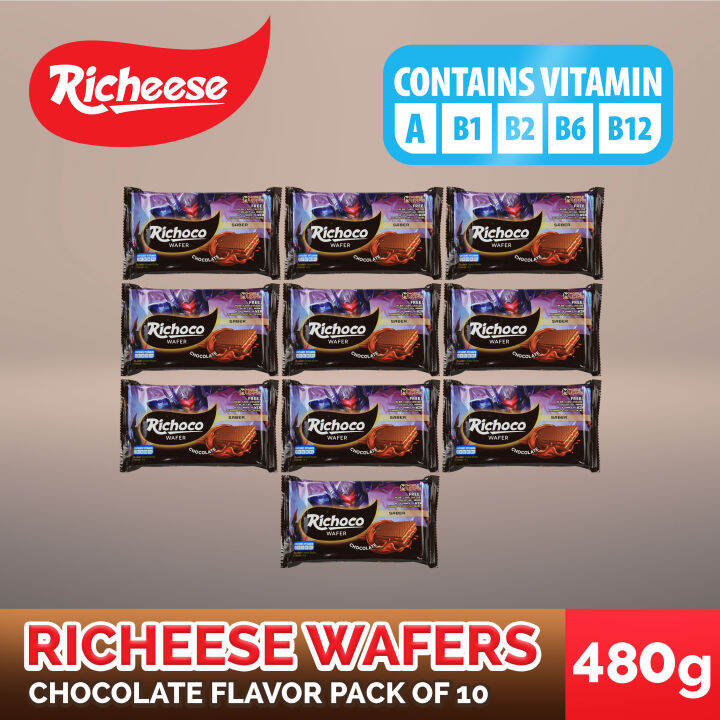 Richoco Chocolate Cream Wafer 48g by 10s | Lazada PH