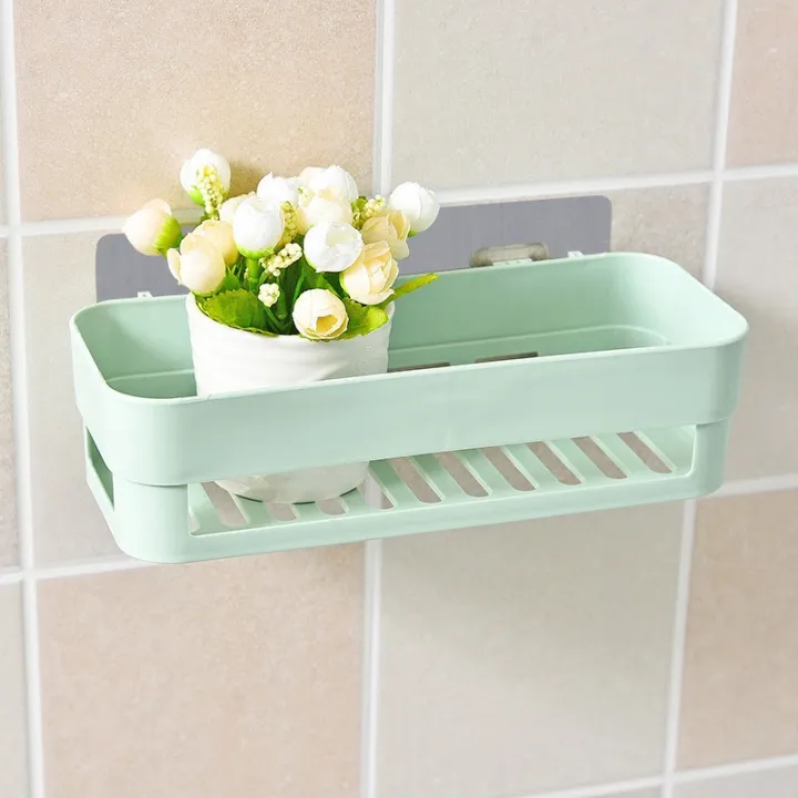 Plastic Kitchen Storage Rack Self Adhesive Wall Storage Organizer ...