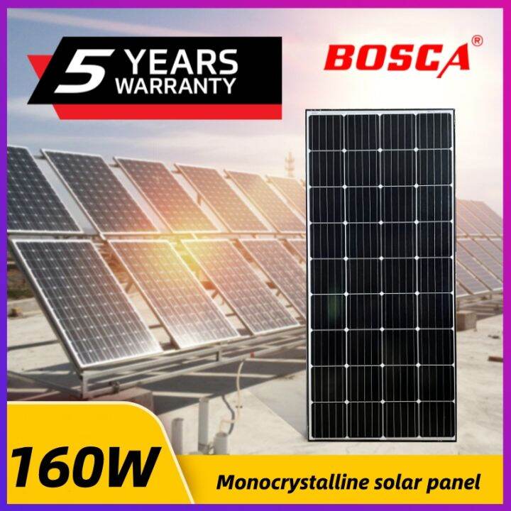 BOSCA 5 Year Warranty 160W Solar Panel Mono 160 Watt 12 Volt Pv Solar Module Solar Cell BOSCA-NE ...