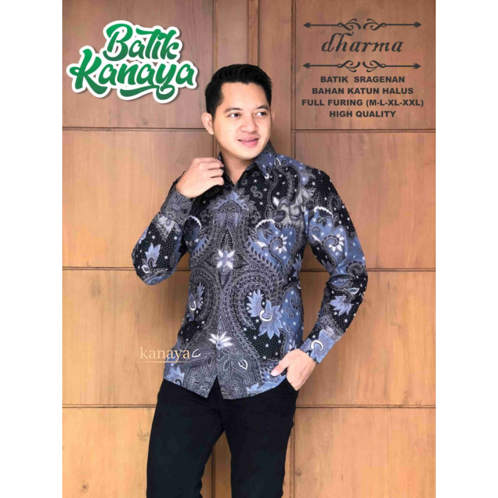 Baju Batik DHARMA Batik Dewasa Lengan Panjang Kemeja Batik Mewah dan ...