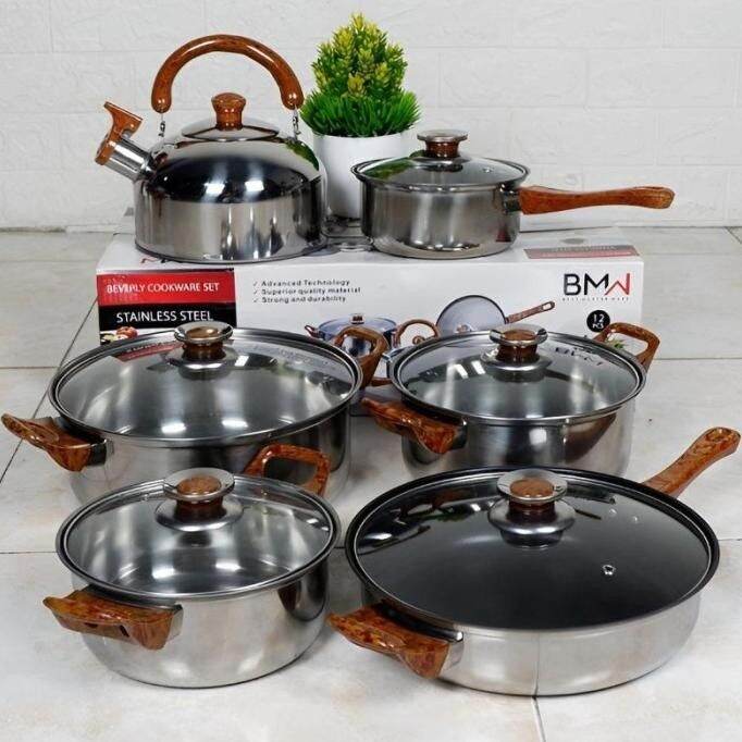BMW Beverly Cookware Set 12 Pcs - Panci Set All In One - Peralatan ...