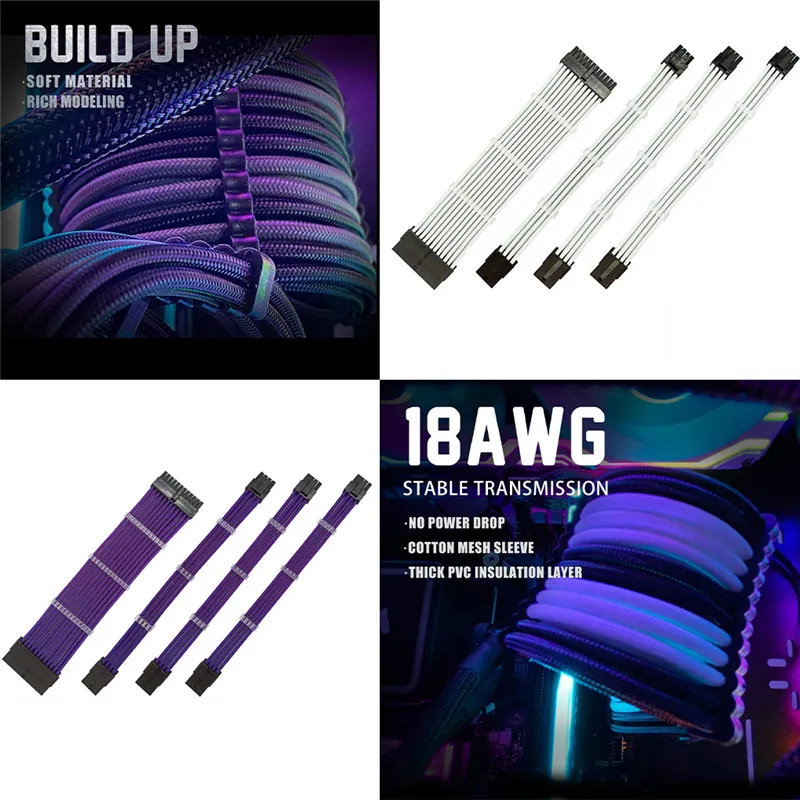 JDB หญิงชาย18AWG แขนยาว PSU Extension สายไฟ30ซม.เครื่องสำรองไฟ ...