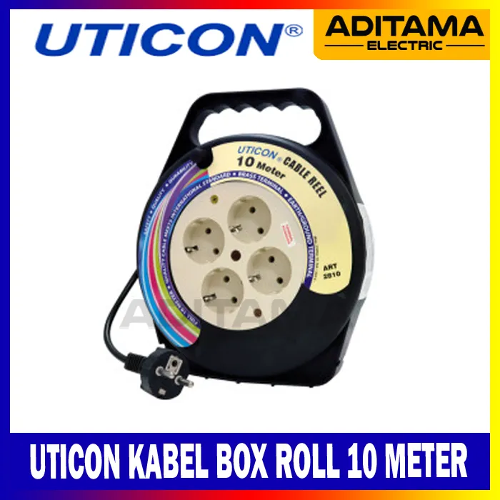 UTICON STOP KONTAK KABEL ROLL 10 METER CR2810/ KABEL BOX UTICON 10 ...