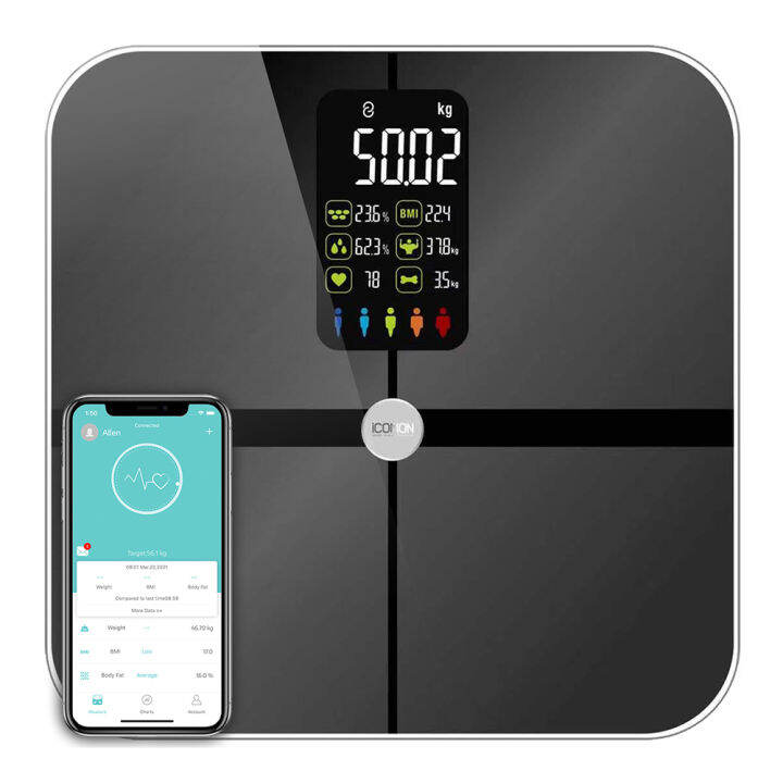 Scales for Body Weight and Fat, Lescale Large Display Weight Scale, High Accurate Body Fat Scale ...