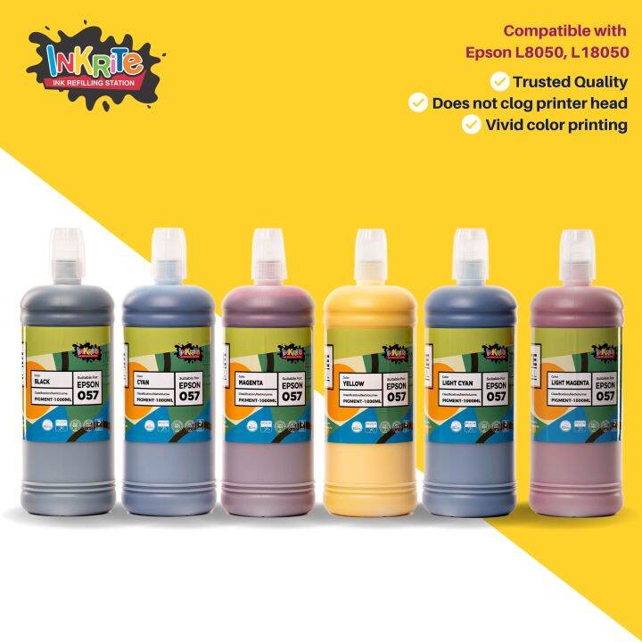Inkrite Pigment Ink for Epson L8050 L18050, 1000 ml | Lazada PH