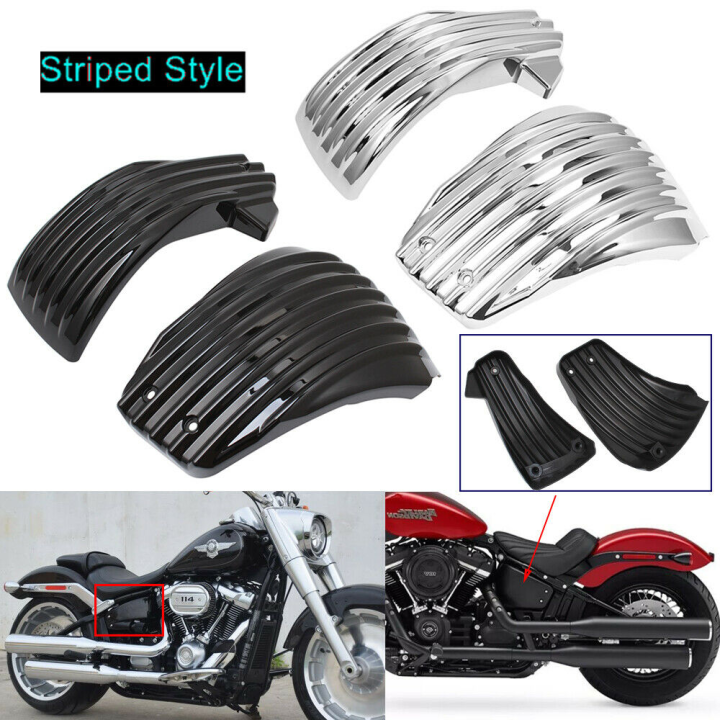 Motorcycle Striped Battery Side Fairing Covers For Harley Softail M8 ...