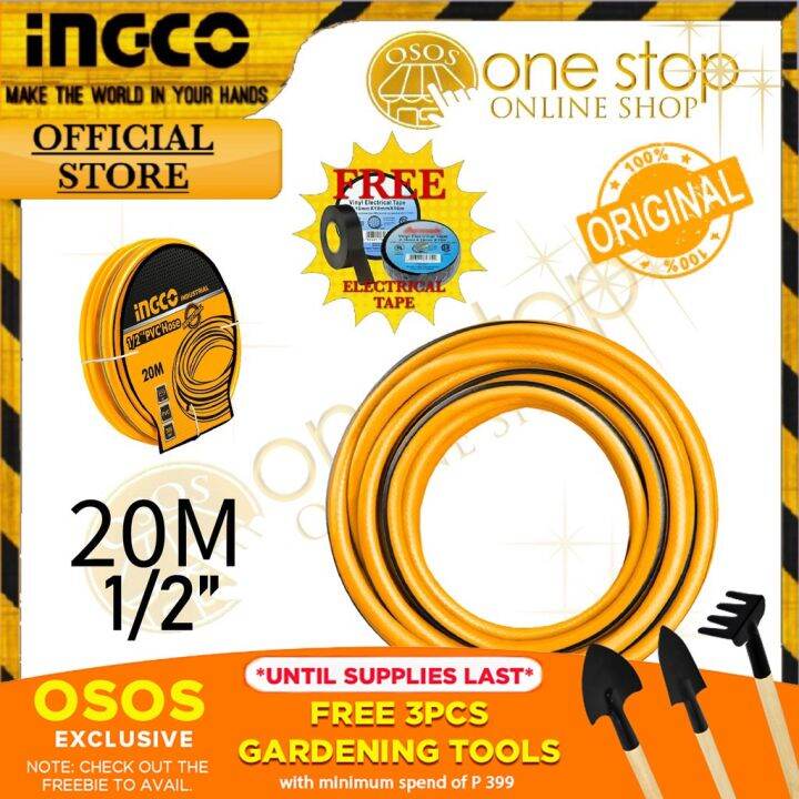 ♂INGCO Original 12 PVC Garden Hose 20M HPH2001 with FREE Electric Tape ...
