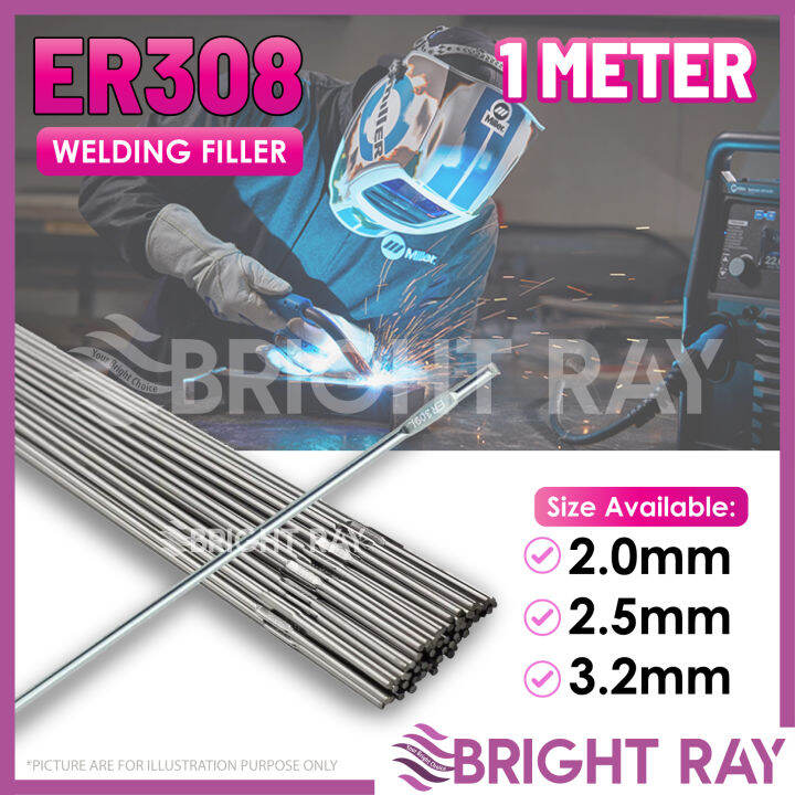 [1MTR] 2.0mm/2.5mm/3.2mm ER308 Stainless Steel Welding Filler Rod TIG ...
