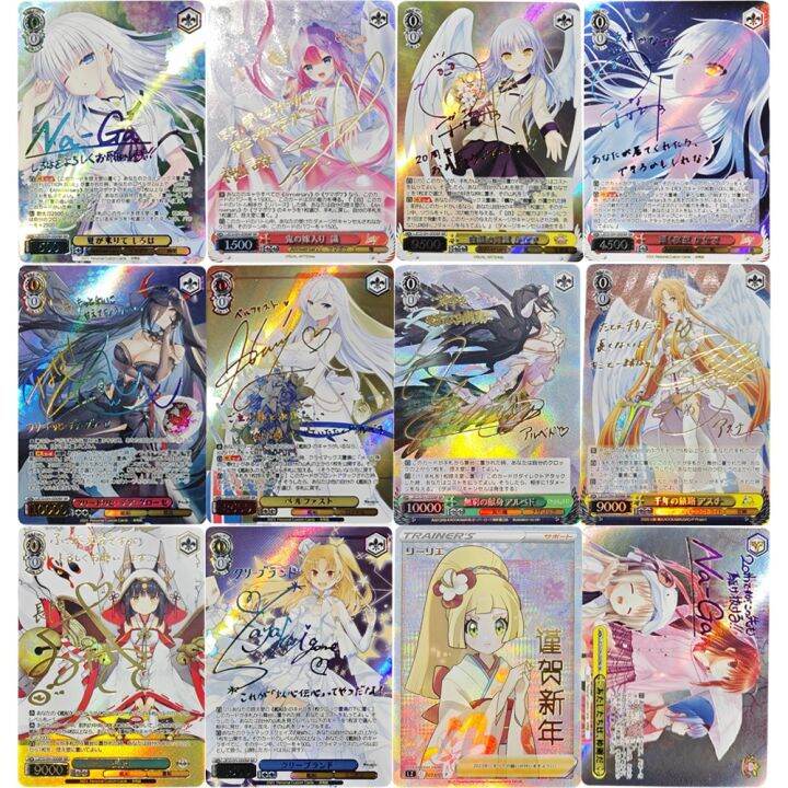 12Pcs Anime Flash Card Pokemon Lillie Yuuki Asuna Albedo Tachibana ...