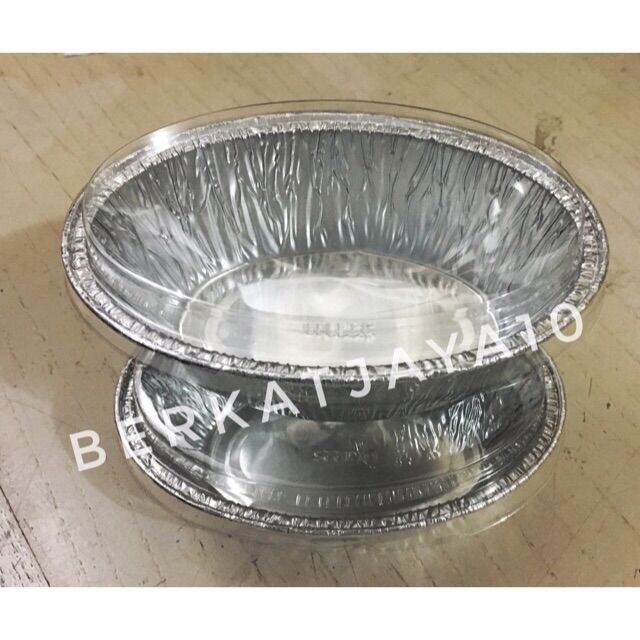 OX 1225 Aluminium Foil Cup + TUTUP Mika (Isi 10 Pcs) OVAL Bowl Tray ...