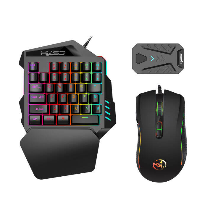 A869 RGB Ergonomic Wired Gaming Mouse Set V100 35 Keys Single-Hand Game ...
