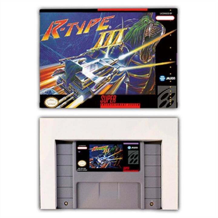 Action Game for R-Type III - Game Cartridge with Box for USA NTSC version 16 bit SNES console ...