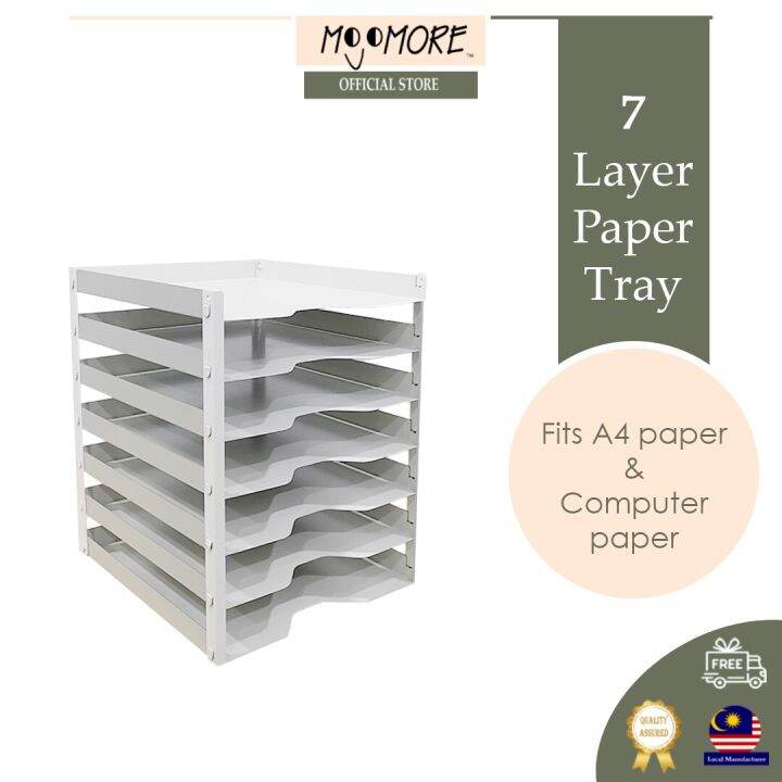 MOJOMORE® Metal Multipurpose 7 Layer Paper and File Organizer Rack ...