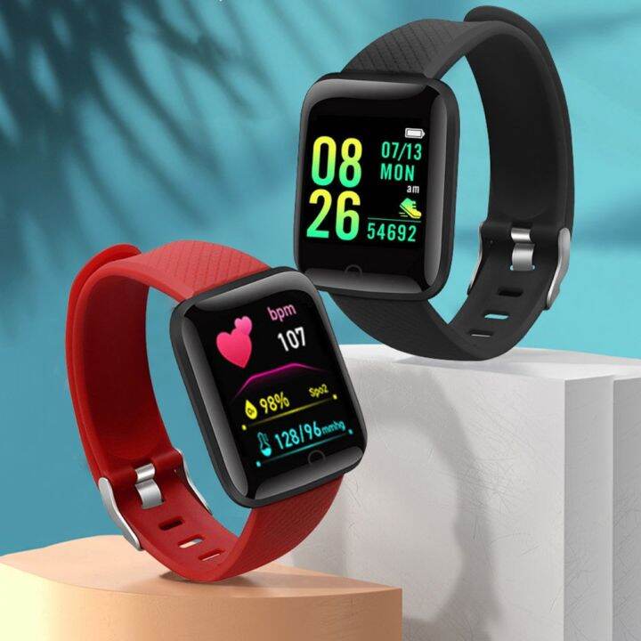 สายรัดข้อมืออัจฉริยะ116Plus สีนาฬิกาข้อมือออกกำลังกาย D13นาฬิกาข้อมือแบบมีจอมิเตอร์ออกกำลัง ...