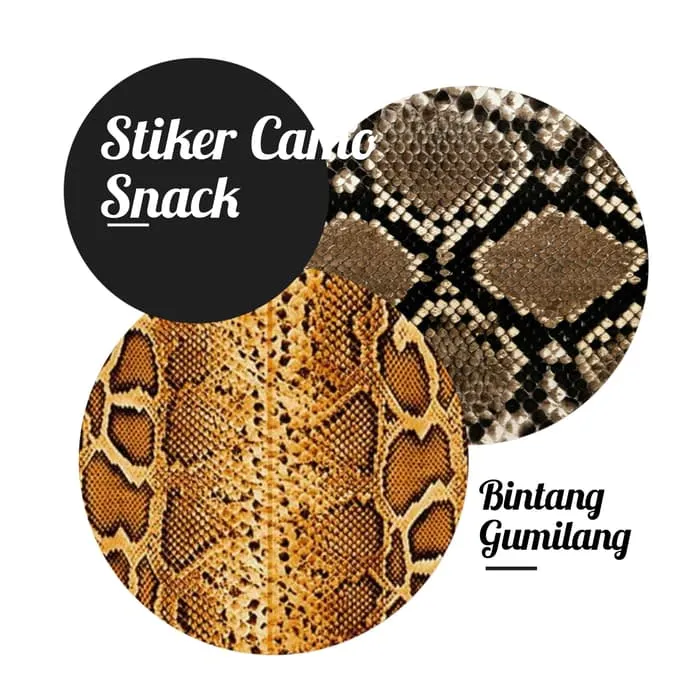 Stiker Camo Snake Berbagai Motif Sisik Ular-Snack Camouflage Kamuflase ...