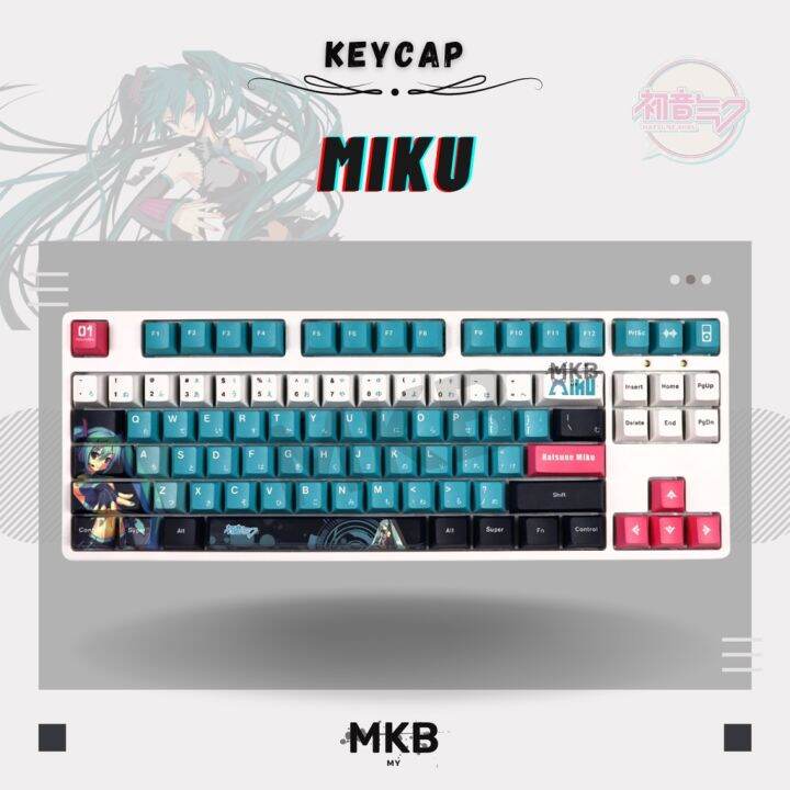 [READY STOCK] Vocaloid Hatsune Miku Dark PBT Keycap Set for Mechanical ...