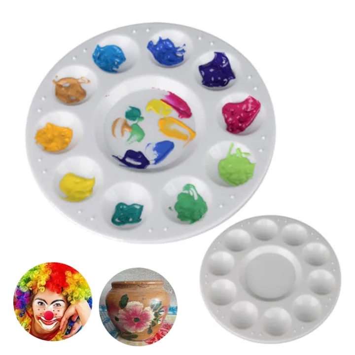 11 Wells Art Paint Plastic Drawing Tray Color Palette Watercolour White ...