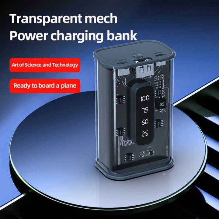Transparent Mini Power Bank 10000mAH Mini Powerbank LED Indicator With ...