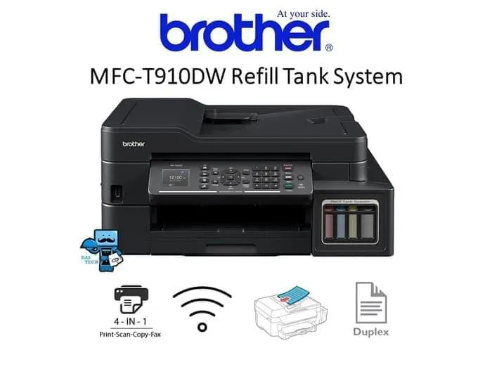 Printer Brother MFC-T910DW Refill Tank System - Wifi/LAN & Duplex ...